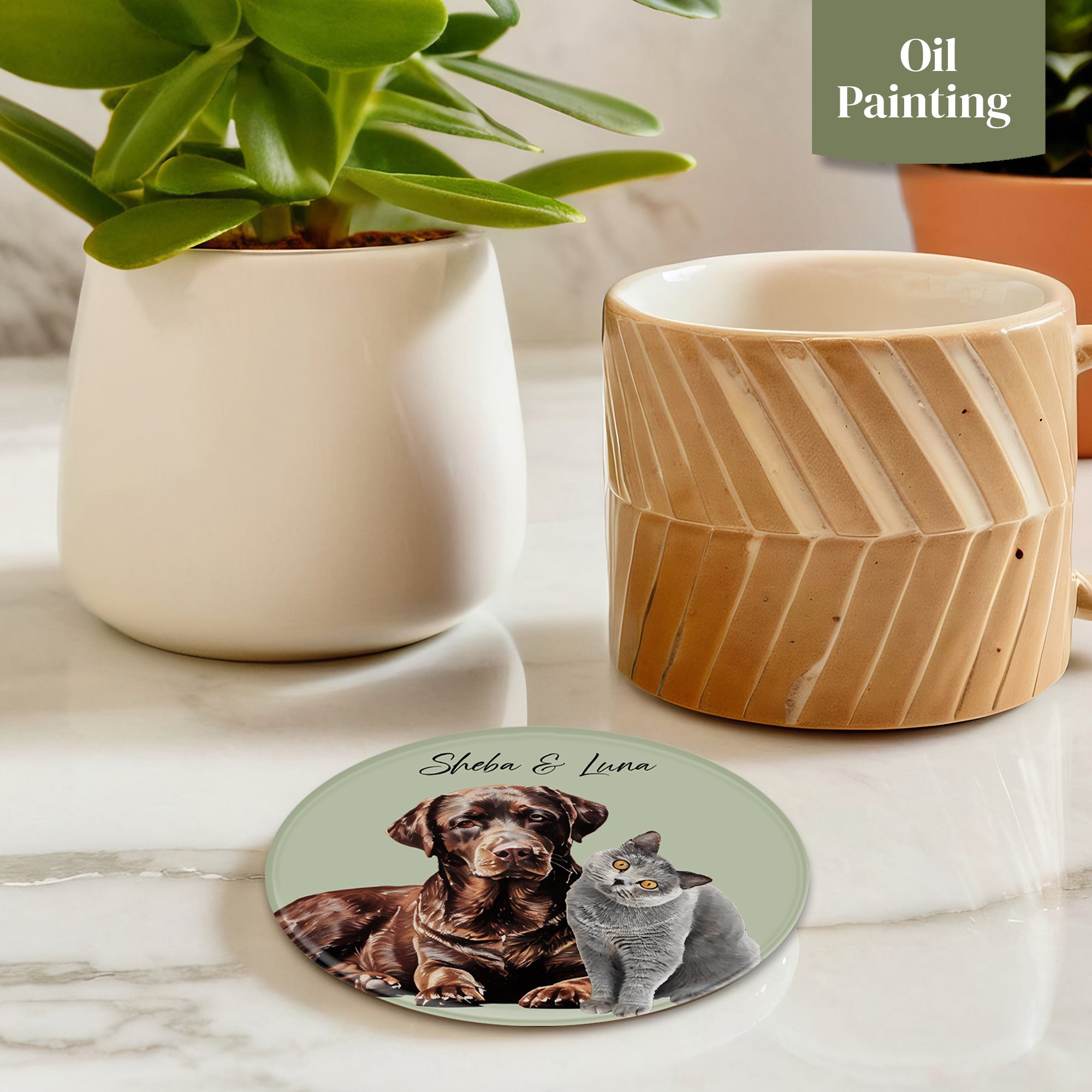 Custom Pet Portrait Coasters | Glass Placemats for Dog Lovers | CMZ Art ...